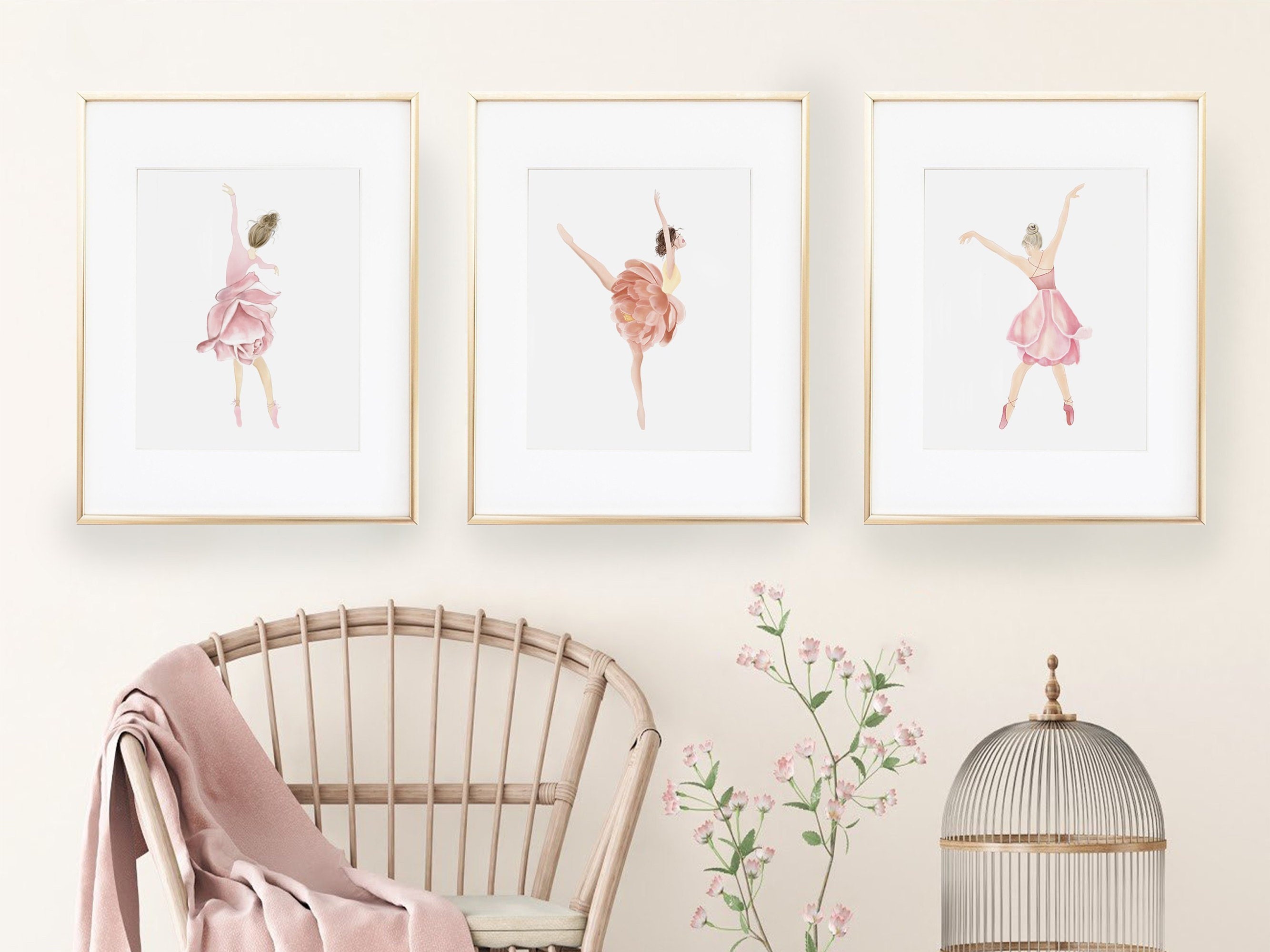 Ballerina Wall Art Watercolor Ballet Dancer Dancer Wall Art - Etsy