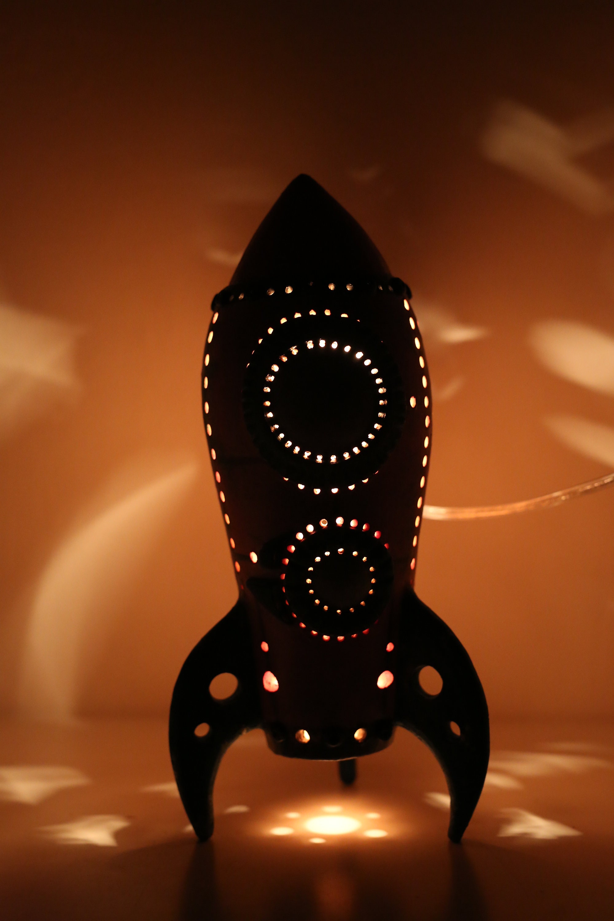 Felix 50s Style Pink Ceramic Rocket Light Sculpture. Perfect - Etsy