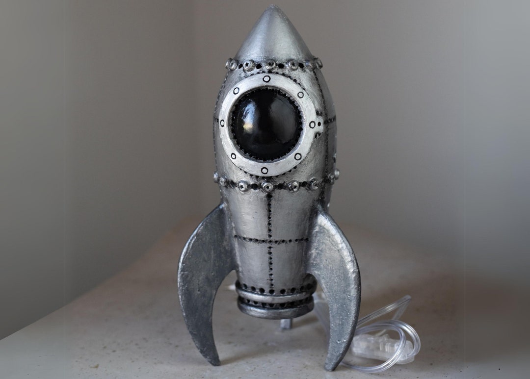 Silver Bullet 50s Rocket Ceramic Light Sculpture Perfect Gift - Etsy