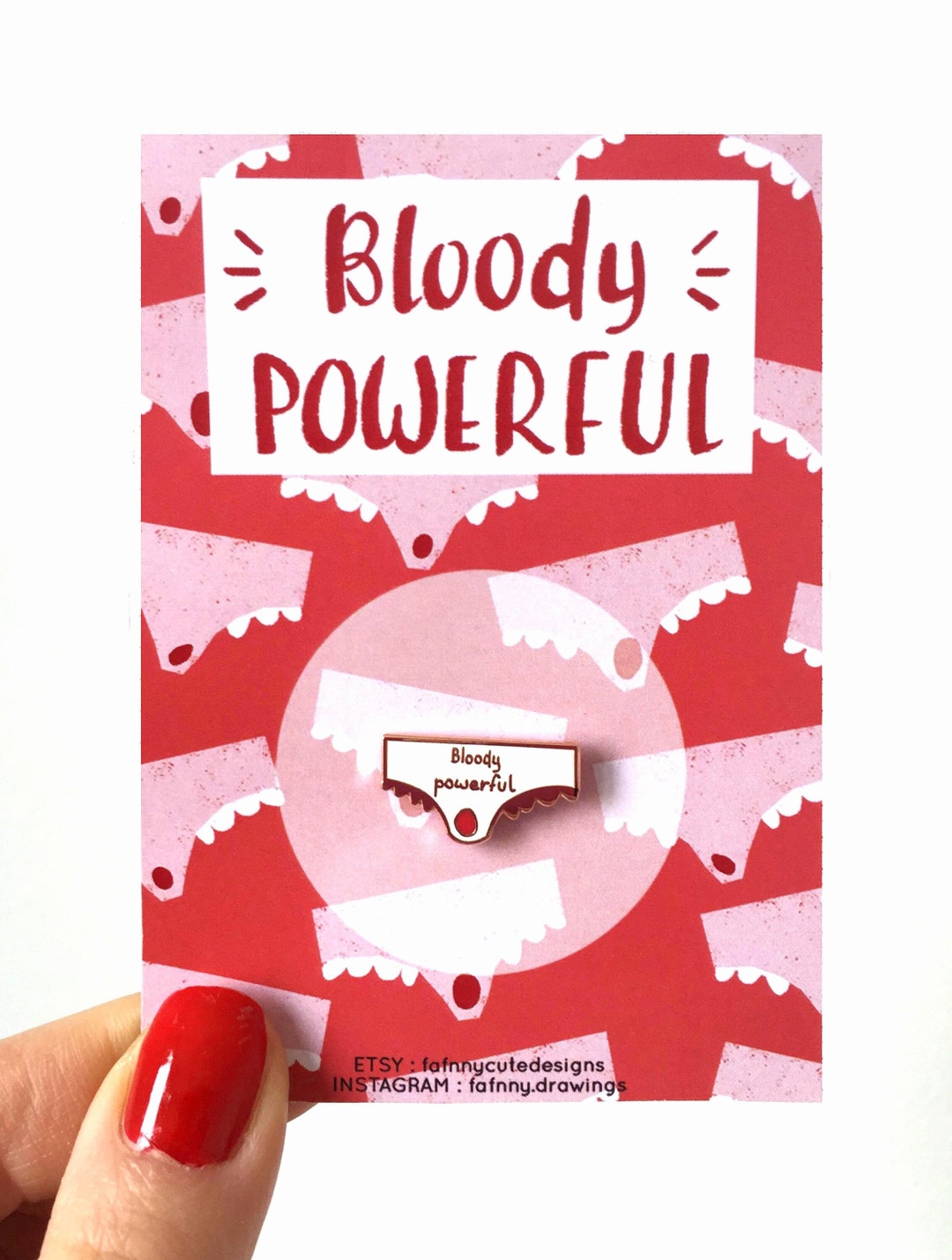 Bloody Powerful Enamel Pin Feminist Enamel Pin, Panty Pin, Pin Culotte ...