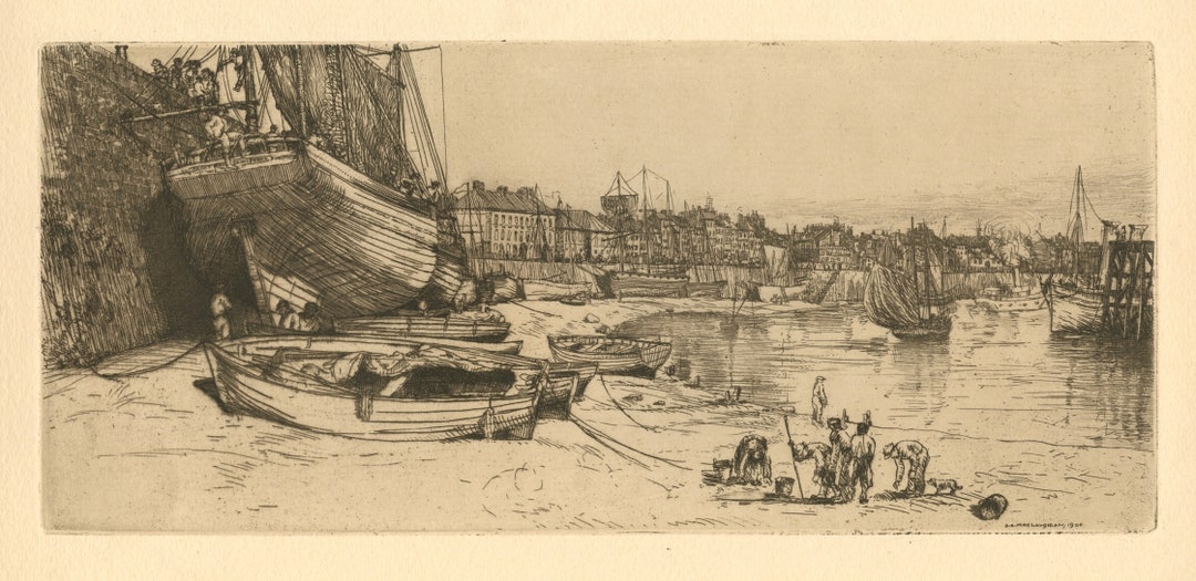 Donald Shaw Maclaughlan Original Etching | Boat Builders - Etsy