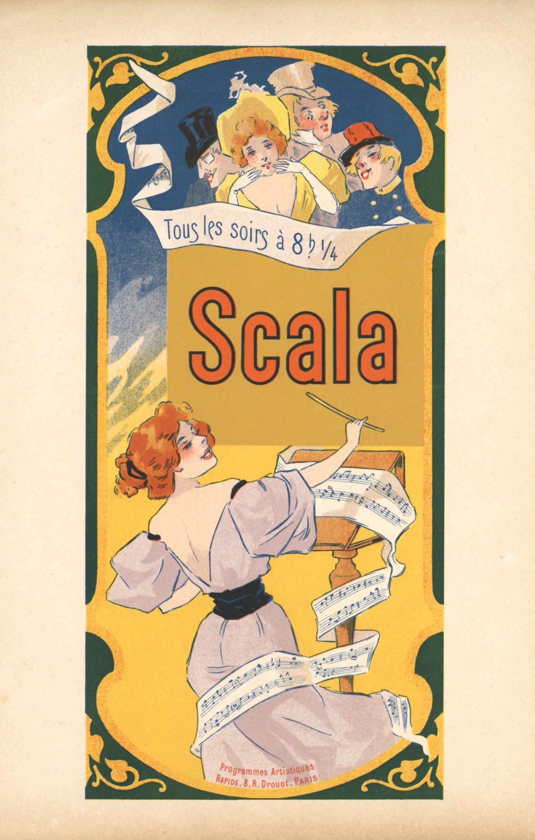 Antique 1897 French Lithograph Poster "scala" - Etsy