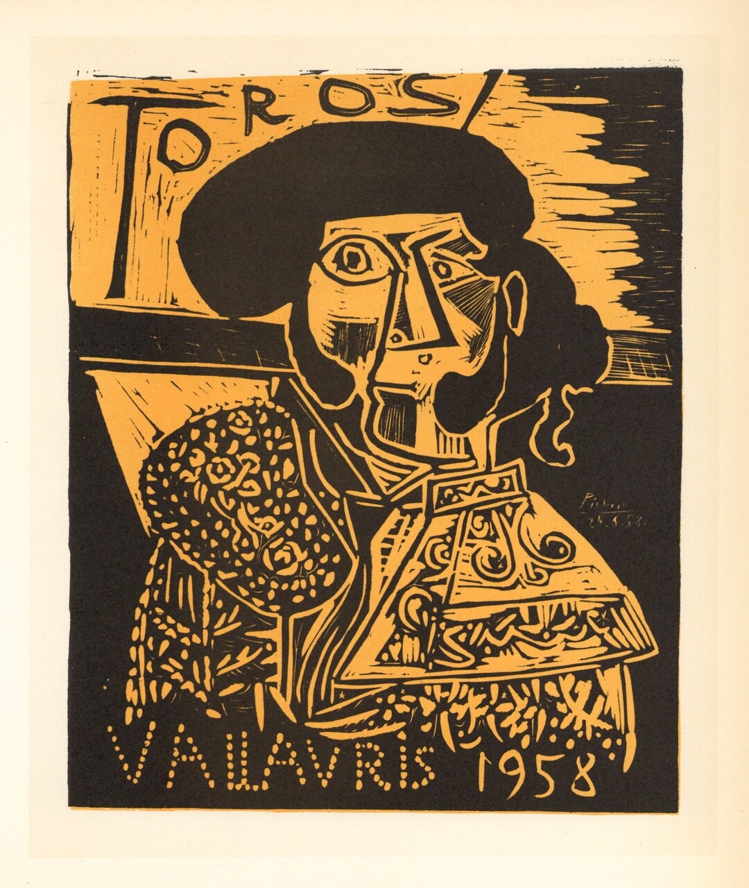 Pablo Picasso Lithograph Poster "toros Vallauris" - Etsy