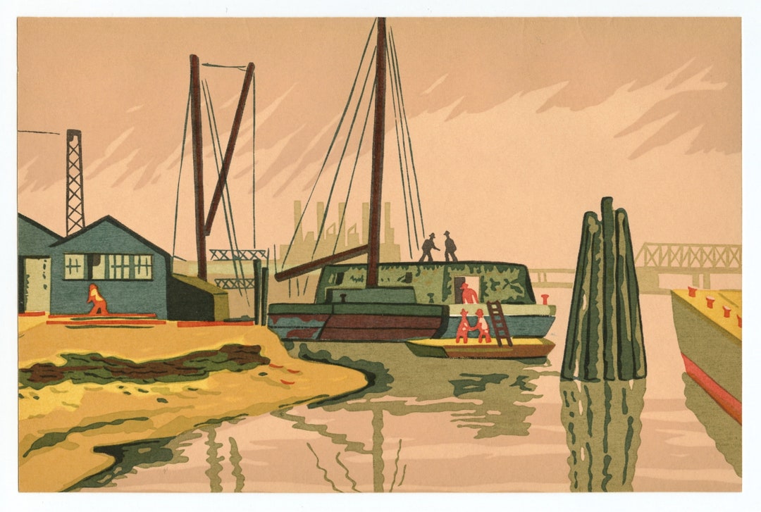 Max Arthur Cohn Original Silkscreen "harlem River" - Etsy