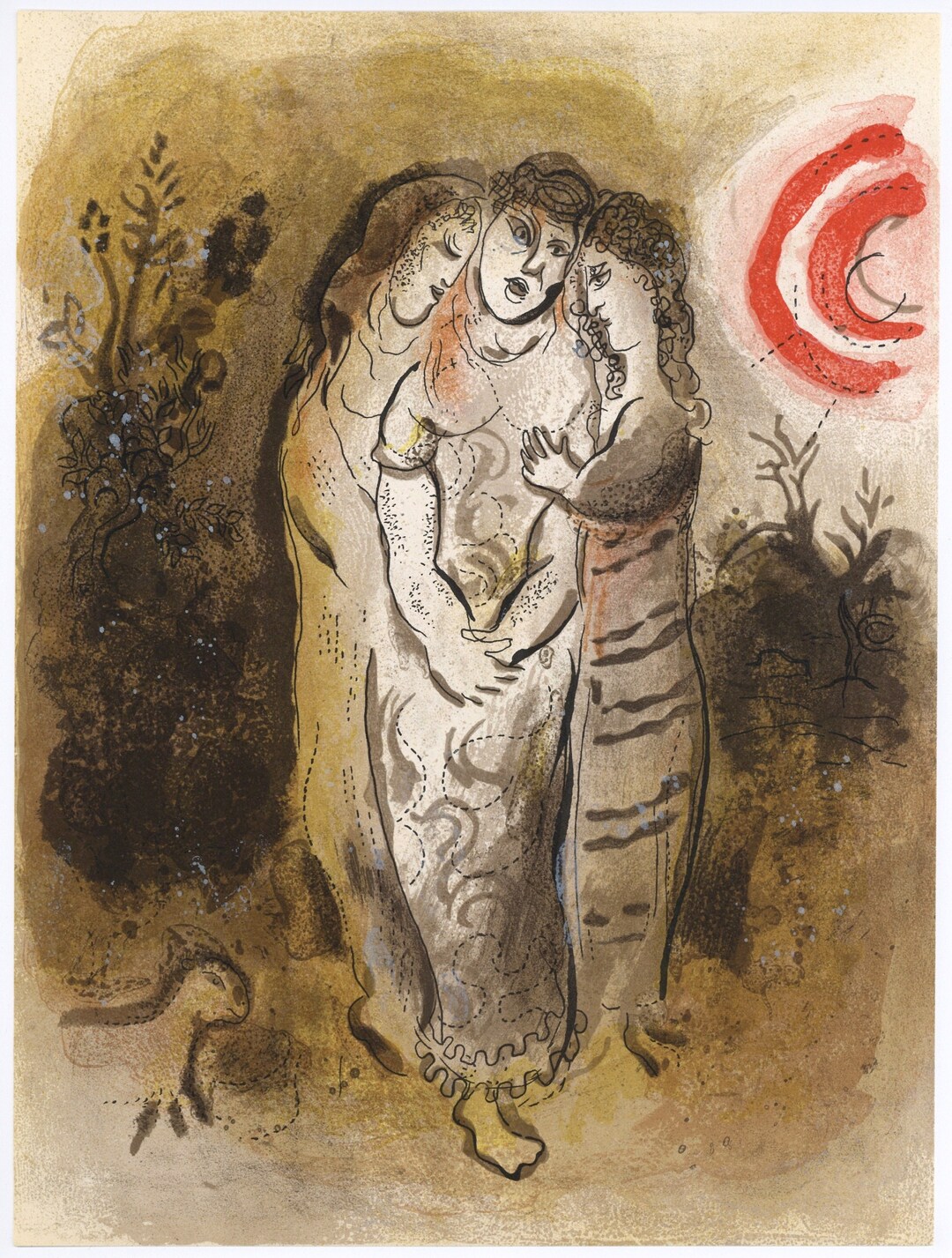 Marc Chagall "naomi and Her Daughters-in-law" Original Bible Lithograph ...