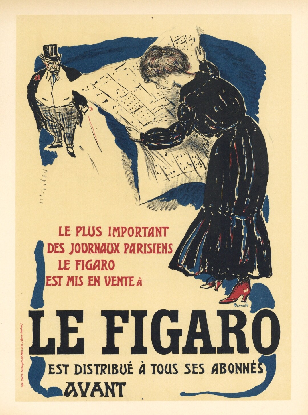 Pierre Bonnard Lithograph "le Figaro" - Etsy