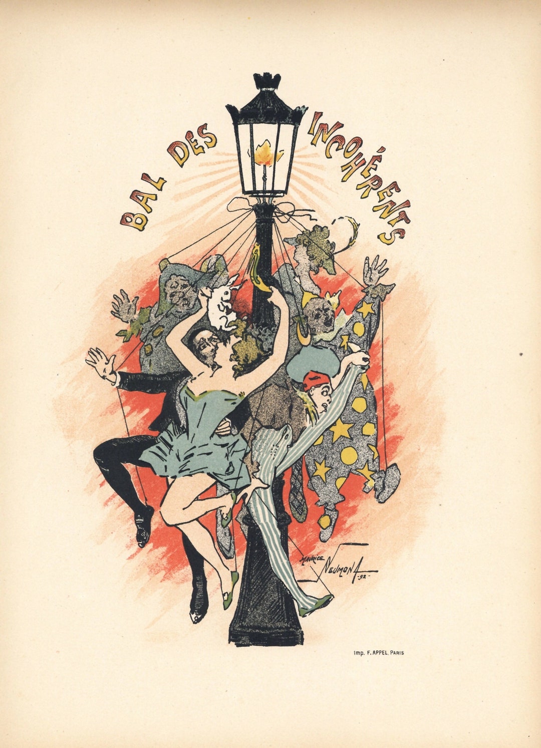Maurice Neumont Lithograph Poster "bal Des Incoherents" - Etsy