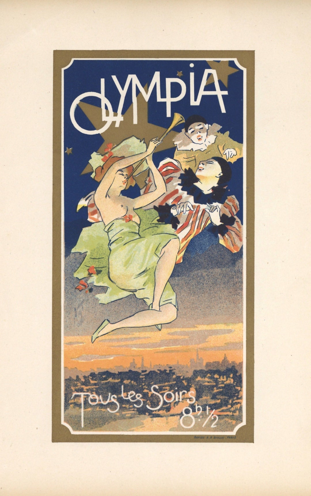 Antique 1897 French Lithograph Poster "olympia" - Etsy