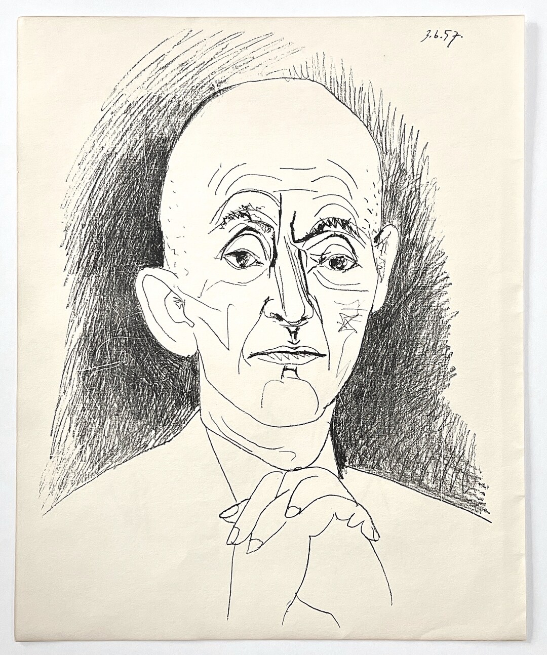 Pablo Picasso Lithograph "portrait of Daniel-henry Kahnweiler" - Etsy