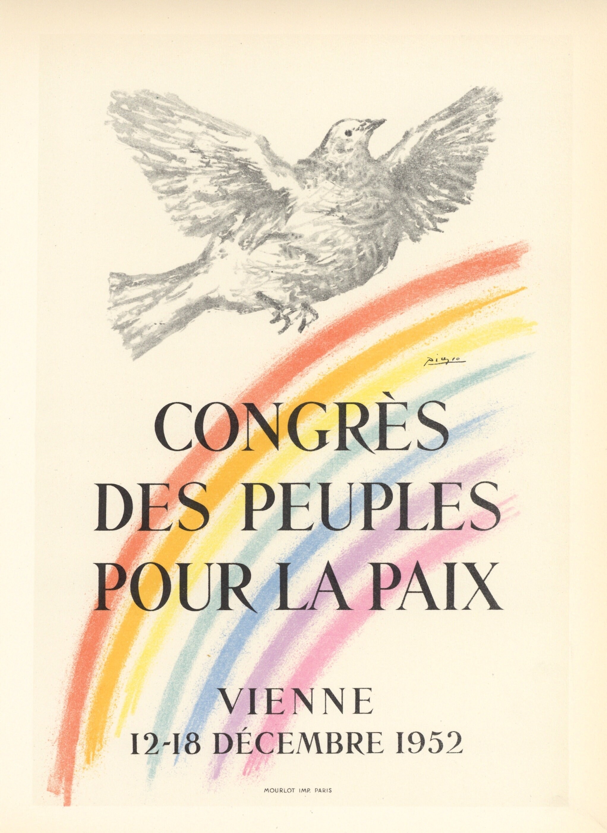 Pablo Picasso Lithograph Poster "congress of People for Peace" - Etsy