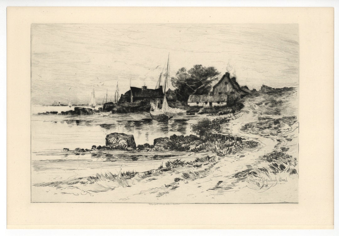William Goodrich Beal Original Etching "on Gloucester Shore" - Etsy