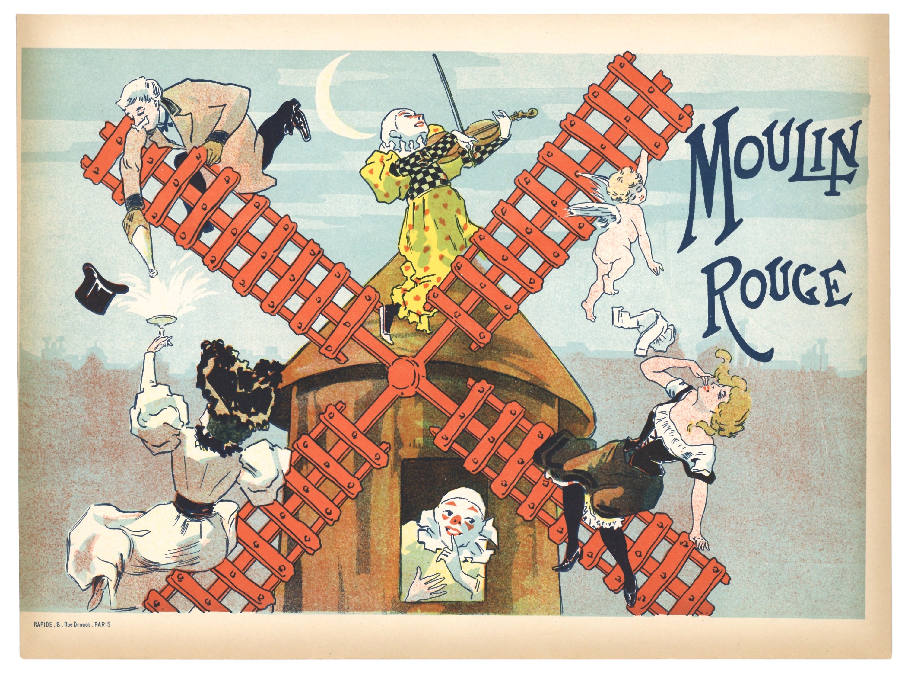 Antique 1897 French Lithograph Poster "moulin Rouge" - Etsy