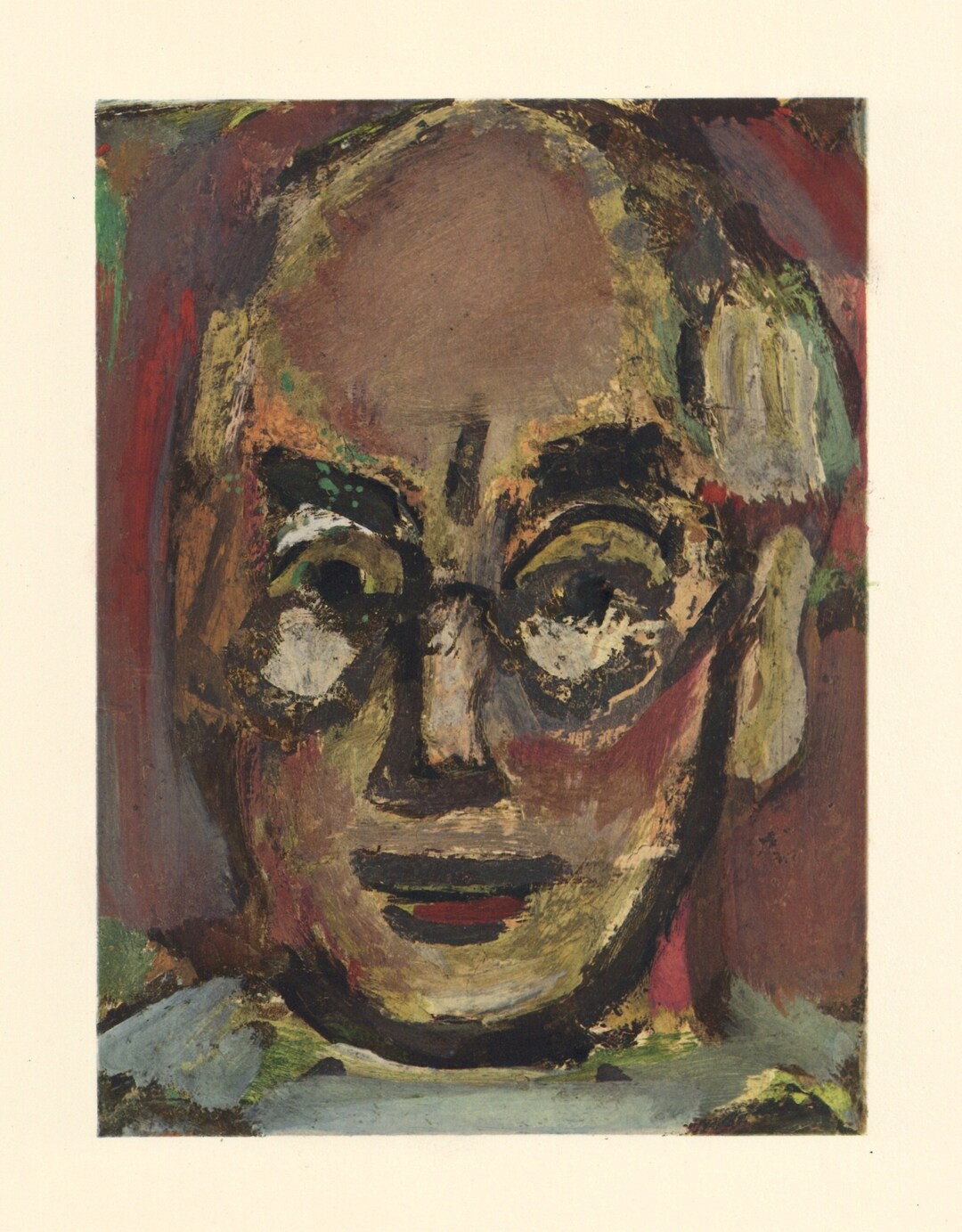 Georges Rouault Pochoir "le Docte" for Visages - Etsy