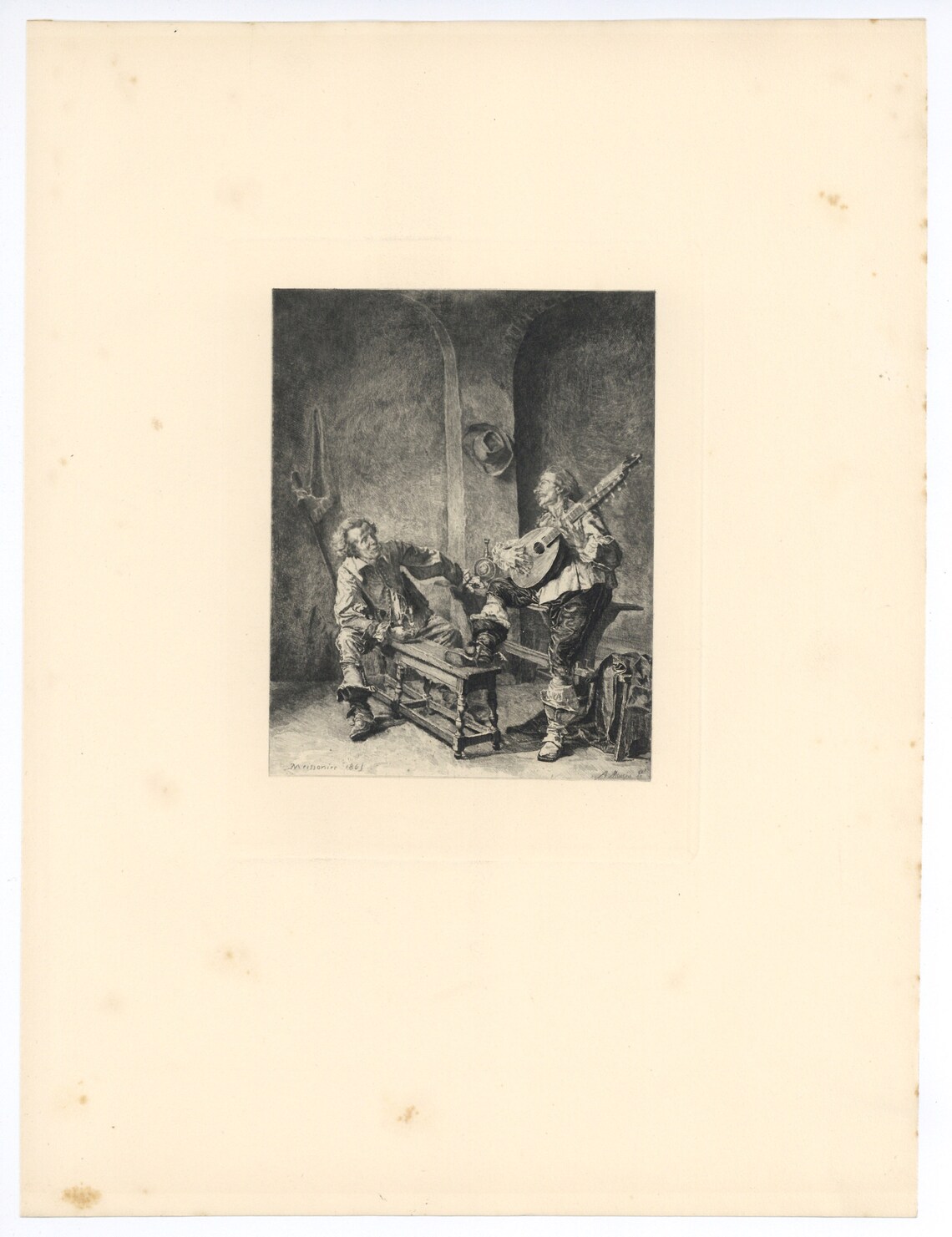 Jean-louis Meissonier Etching "une Chanson" - Etsy