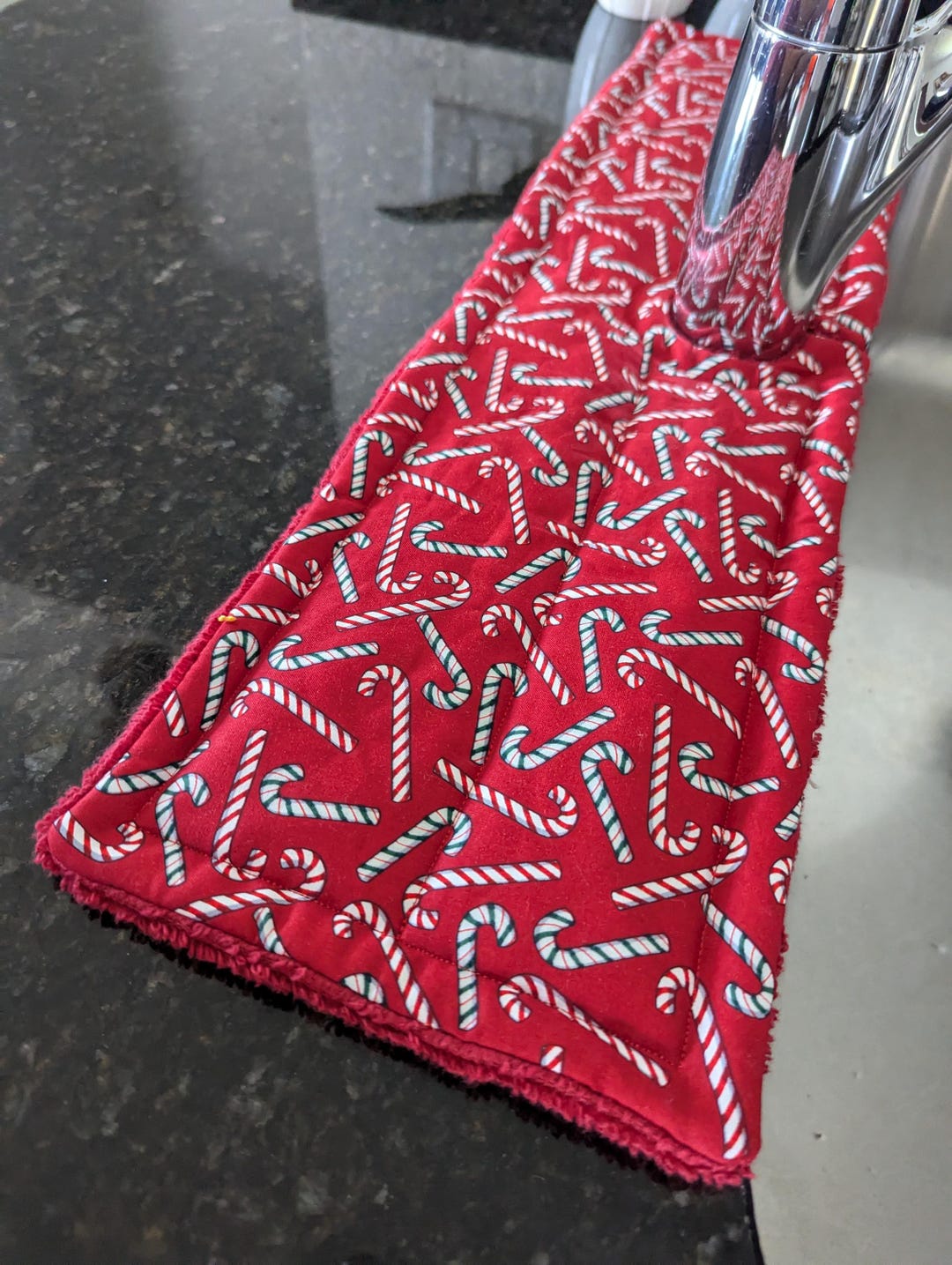 Drip Catcher/sink Drying/splash Mat - Long - Candy Canes on Red for ...