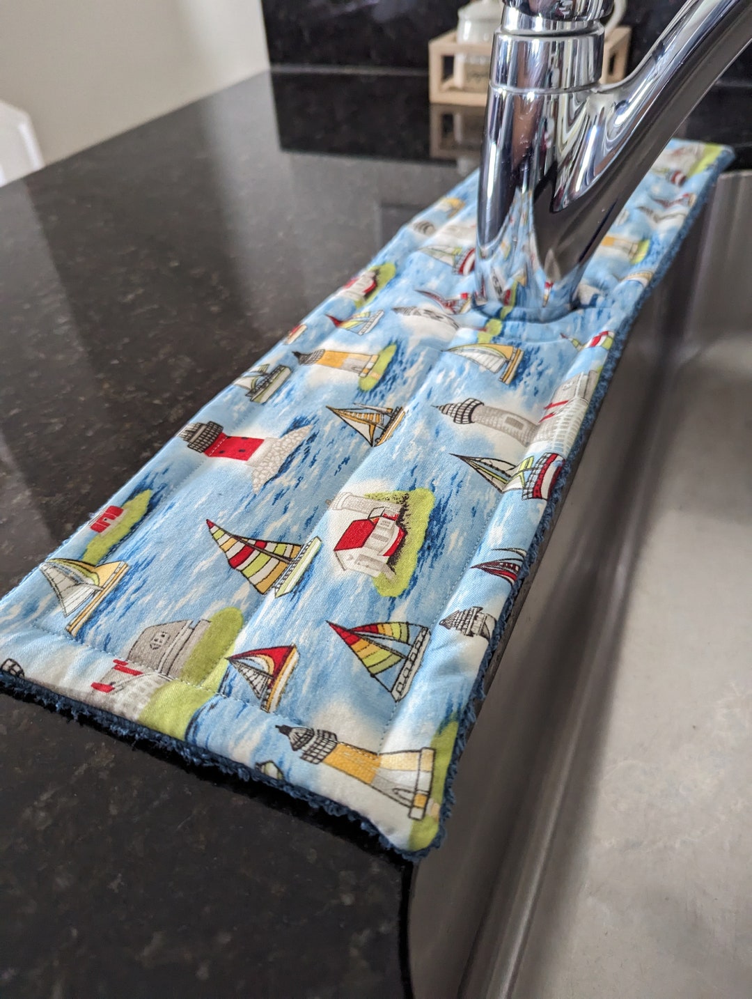 Beautiful Print Drip Catcher/sink Drying Splash Mat - Sailboats and ...