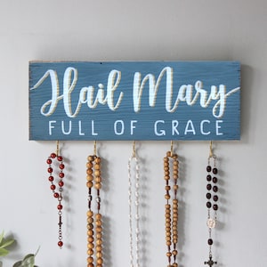 Rosary Wall Holder . Rustic Rosary Display . Rosary Wall Hanger ...