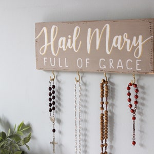 Rosary Wall Holder . Rustic Rosary Display . Rosary Wall Hanger ...