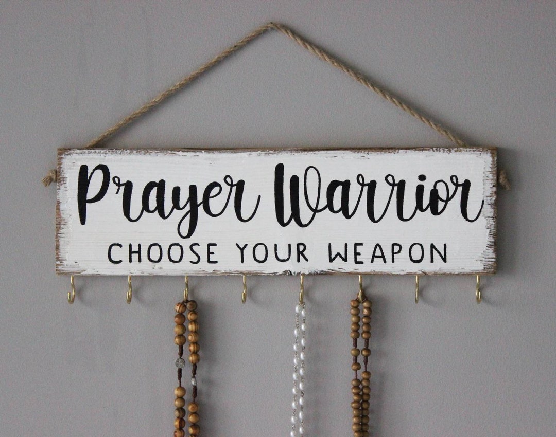 Hand Painted Rosary Holder Prayer Warrior . Farmhouse Catholic - Etsy