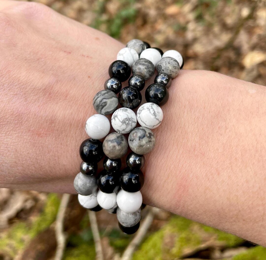 CALMING, CREATIVITY GROUNDING Reiki Infused Mens 8mm Picasso Jasper ...