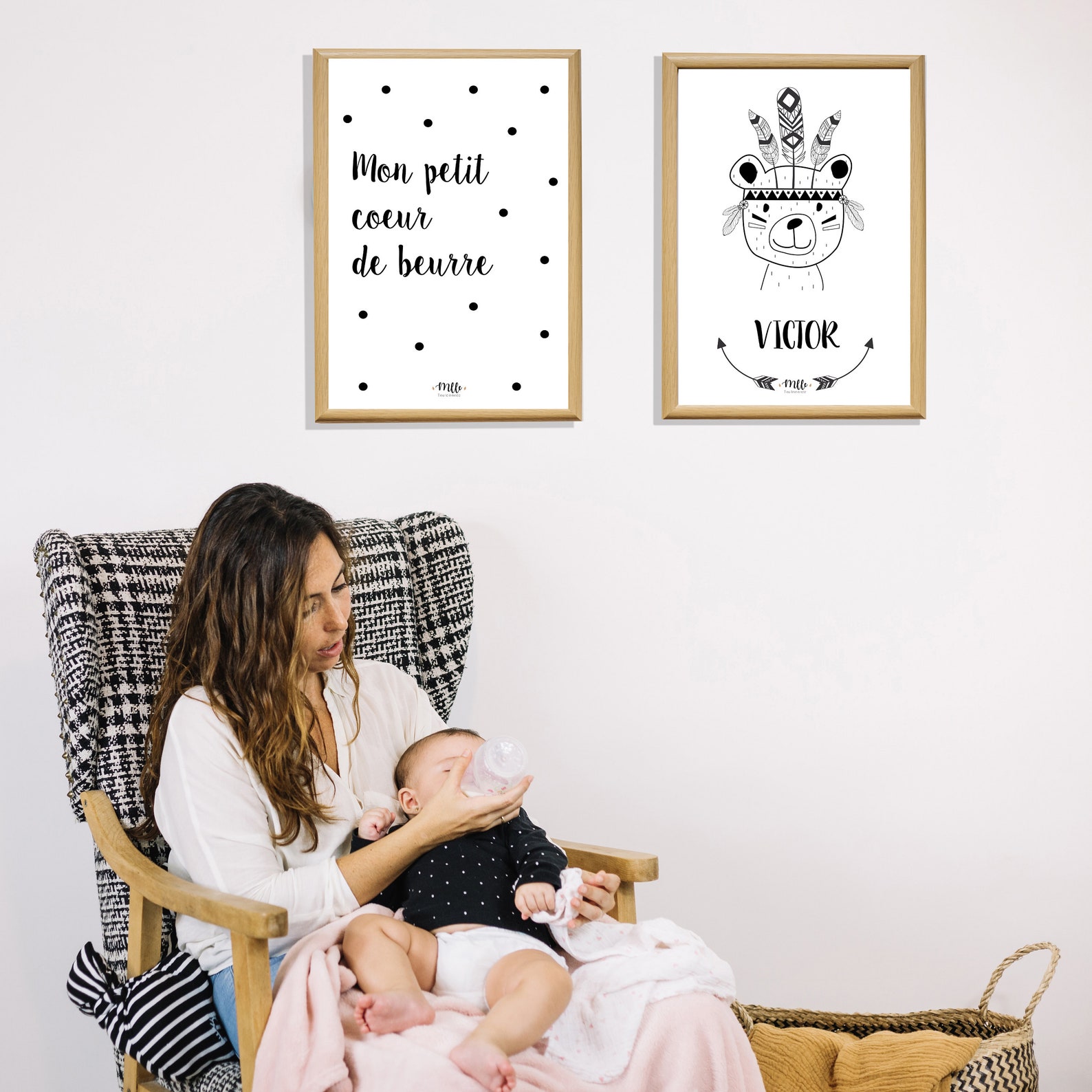 Affiches Boho personnalisables ours, lion, lapin, Koala, éléphant ...