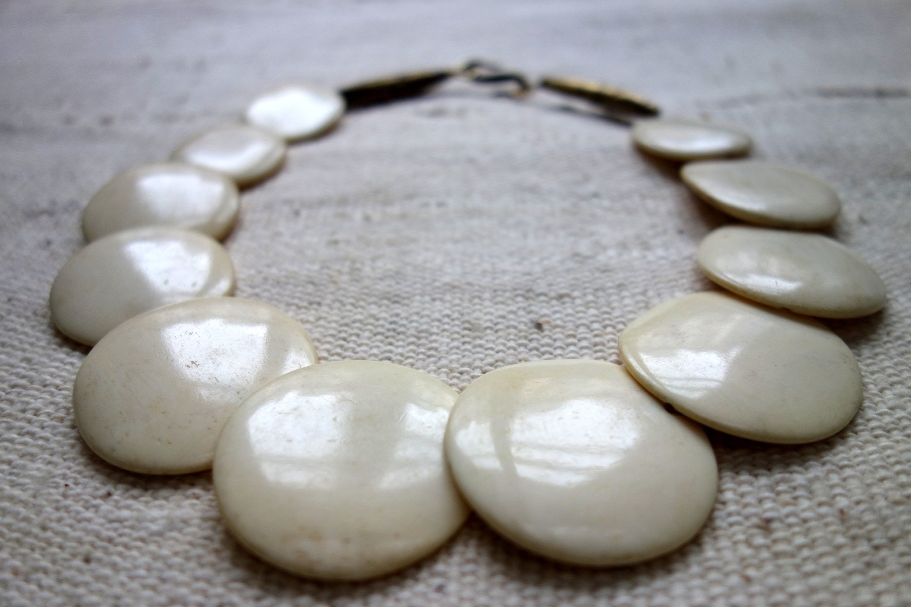 Necklace With Bone Disc Beads From Kenia - Etsy Ireland