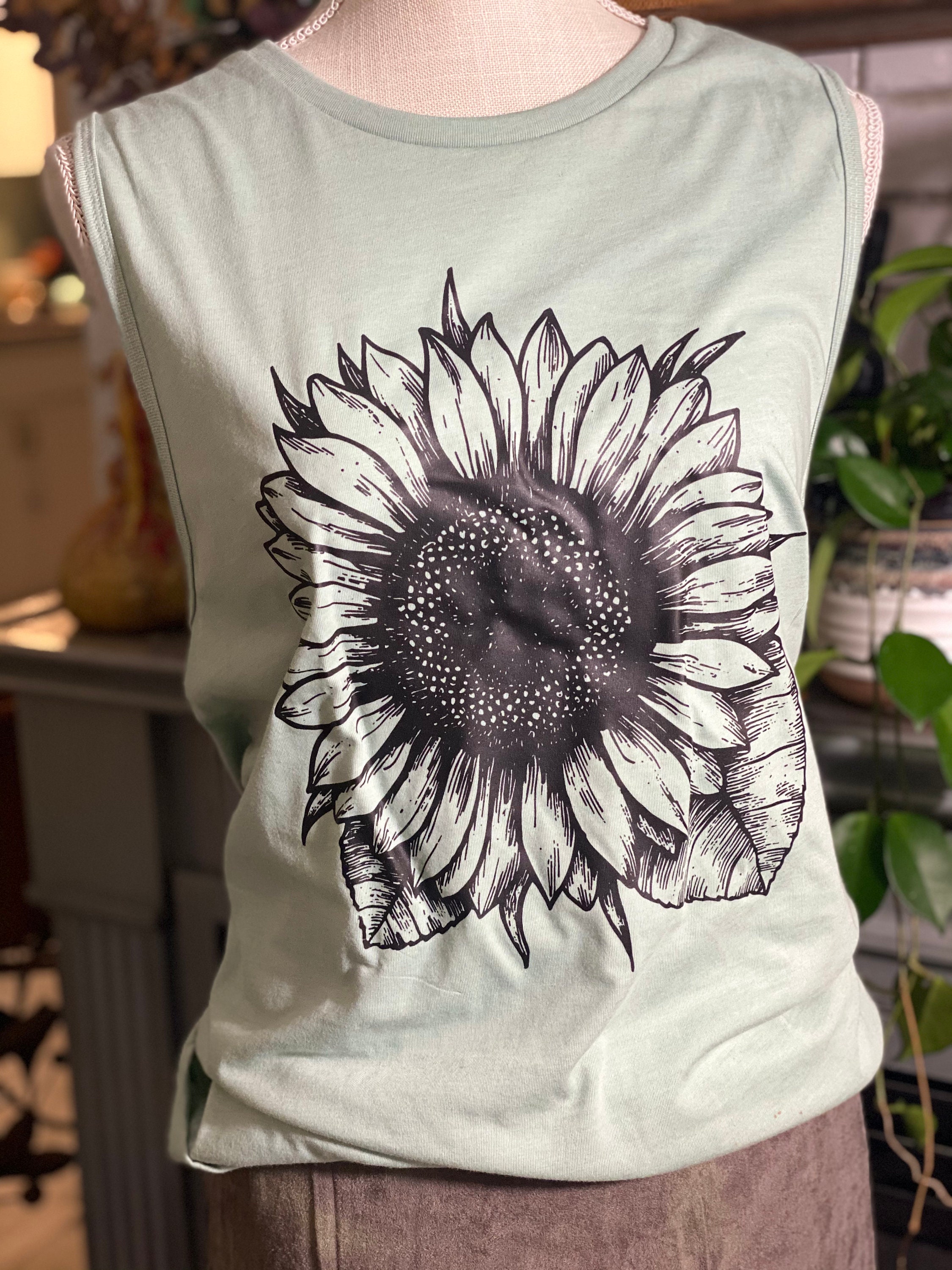 Sunflower Shirt Sunflower Tank Shirts for Woman - Etsy UK