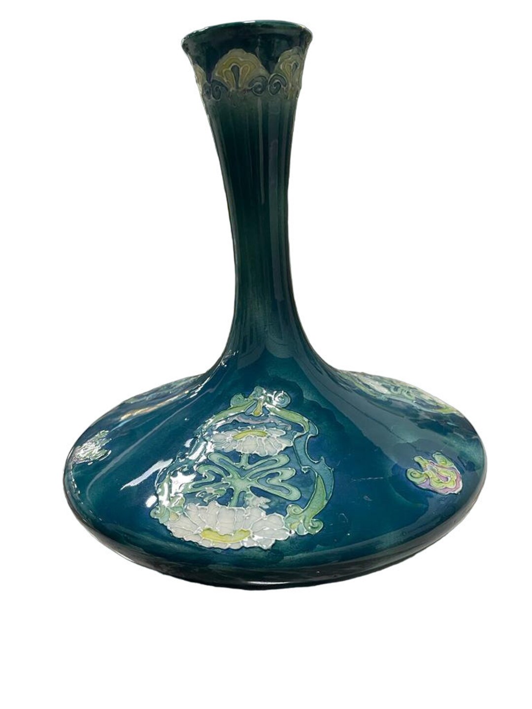 MOORCROFT Lisa B Stylized Daisy on Peacock Green Decoration - Etsy