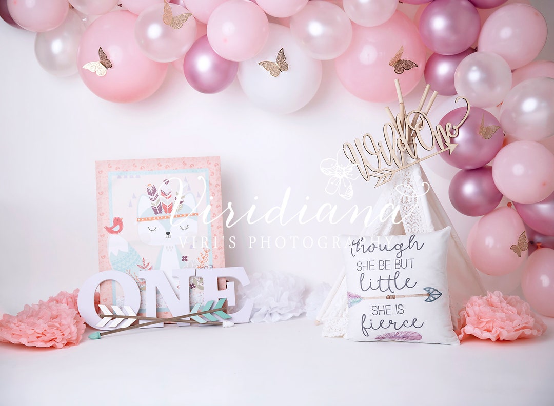 Photography Digital Backdrop, One Year Digital Backdrop for Girl, Cake ...