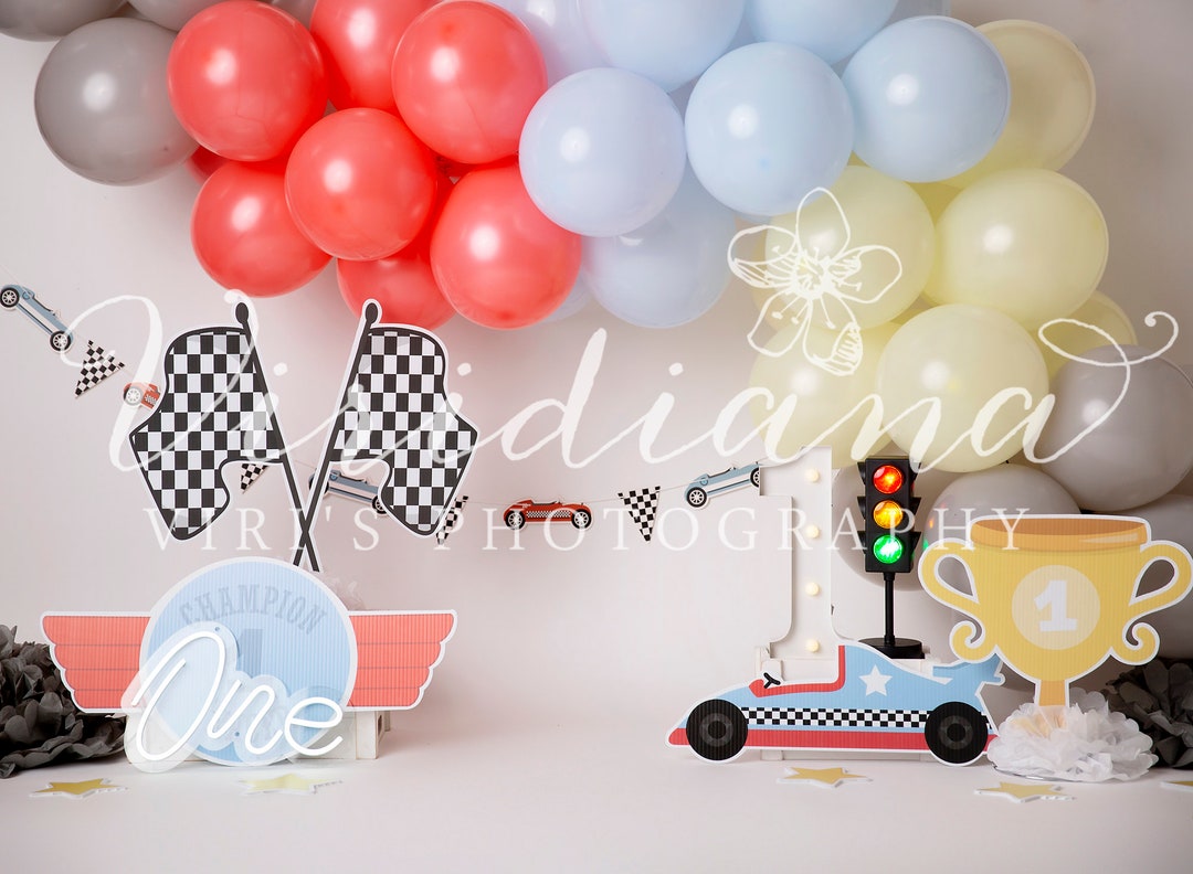 Racecar, Racing, Digital Backdrop, One Year Digital Backdrop for Boy ...