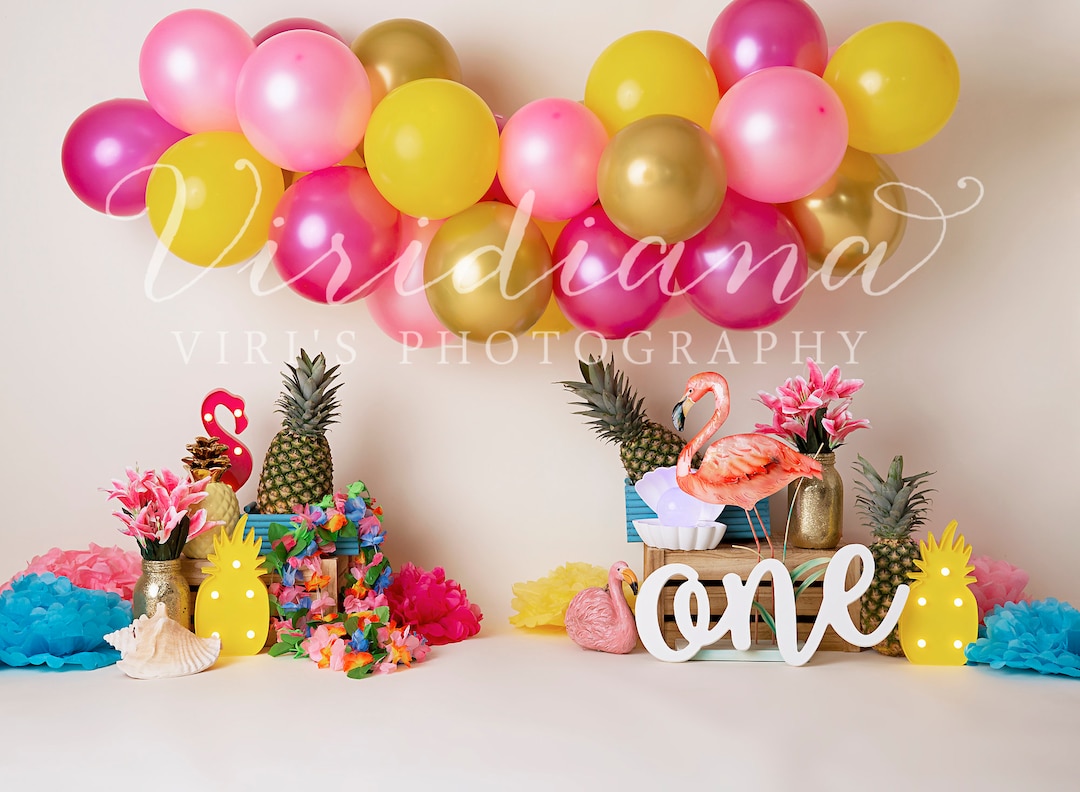 Flamingo, Pineapple, Digital Backdrop, One Year Digital Backdrop for ...