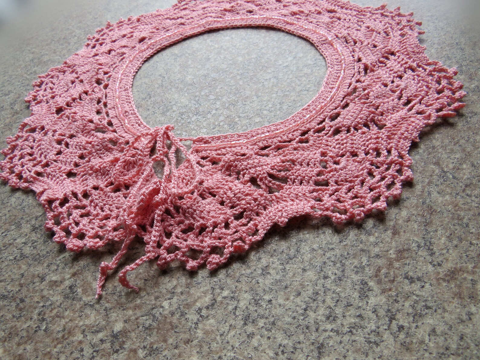 Pink Lace Collar Peter Pan Detachable Collar Crochet Neck Accessory - Etsy