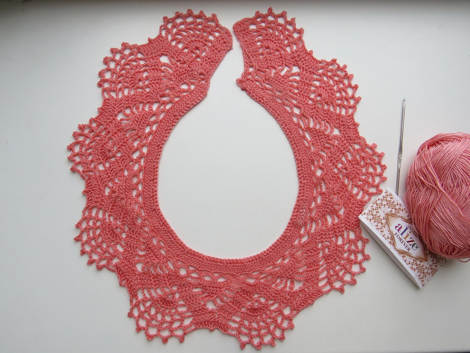 Pink Lace Collar Peter Pan Detachable Collar Crochet Neck Accessory - Etsy