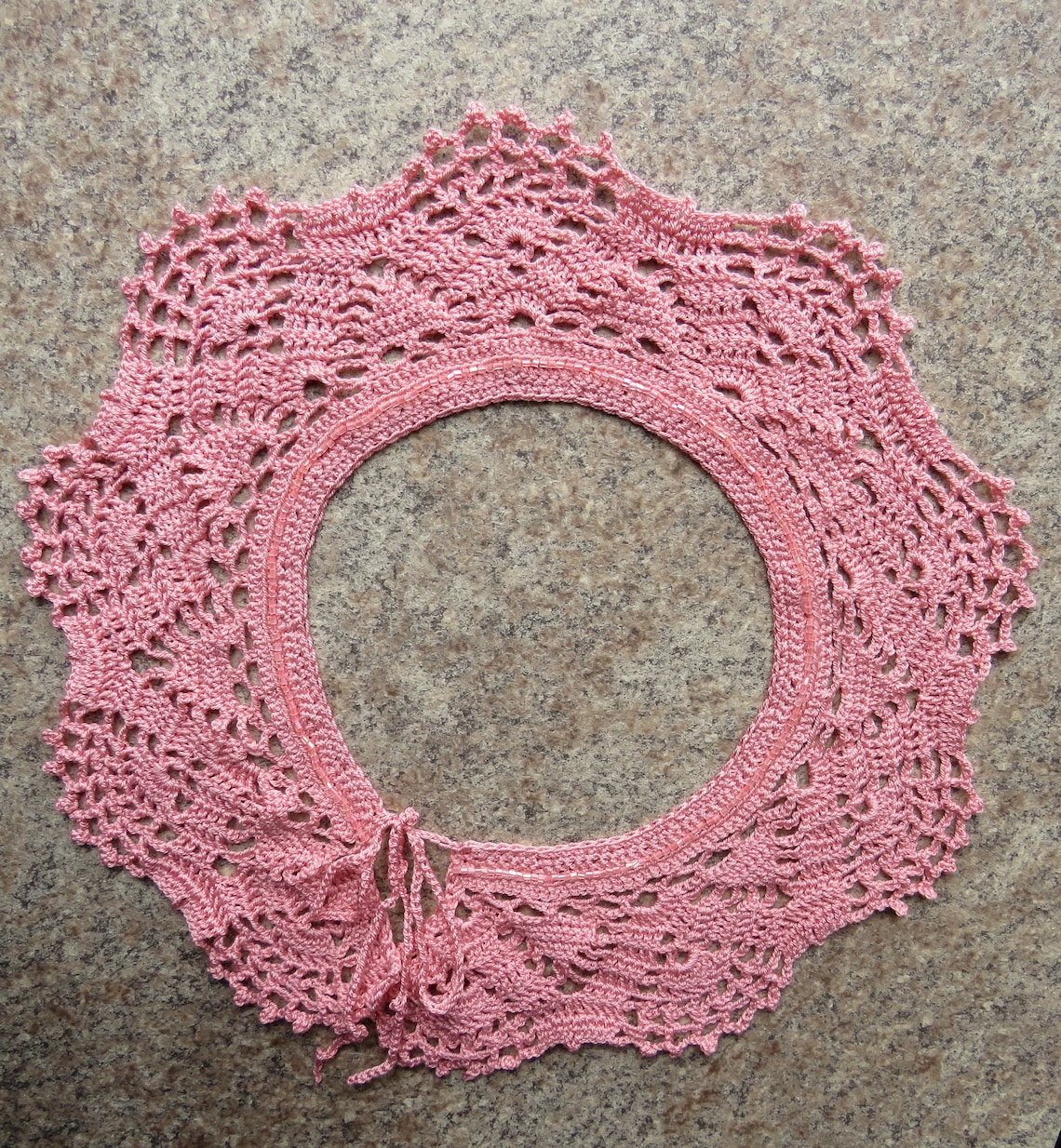 Pink Lace Collar Peter Pan Detachable Collar Crochet Neck - Etsy