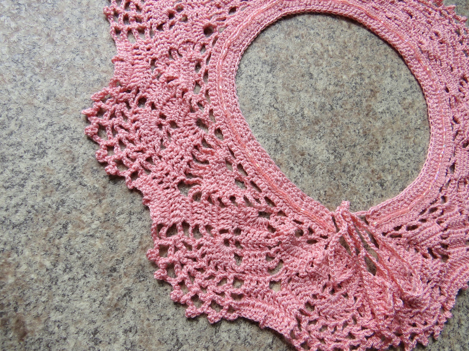 Pink Lace Collar Peter Pan Detachable Collar Crochet Neck Accessory - Etsy