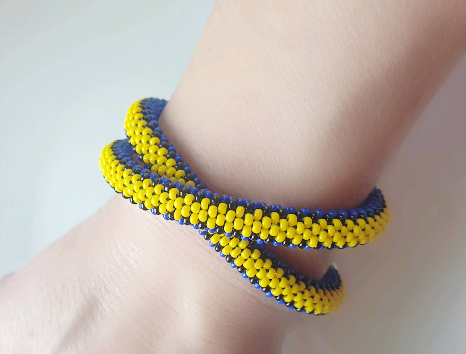 Ukraine Flag Bracelet-yellow and Blue Bracelet- Blue Snake Bracelet ...