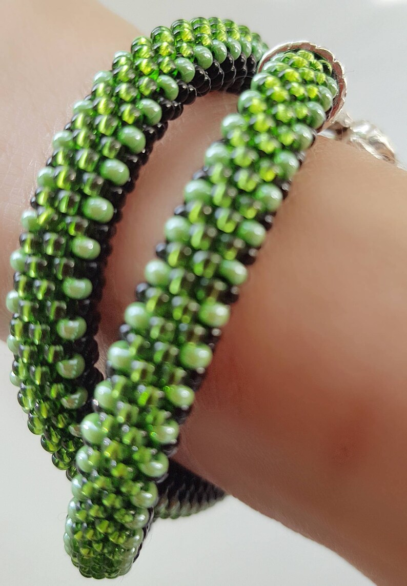 Snake-snake Bracelet-beaded Snake Necklace-snake Jewelry-green - Etsy