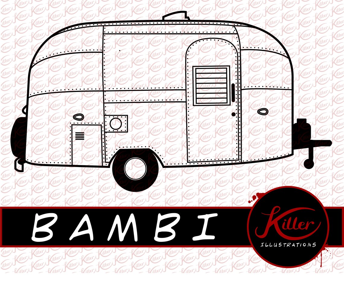 Camper Vector Camping Clip Art Cut File Instant Digital | Etsy