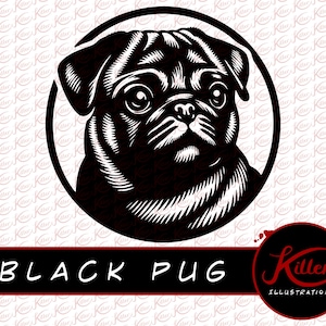 Black Pug | Dog Vector | ANIMAL Clip Art | Pugs | Cut File| Instant ...