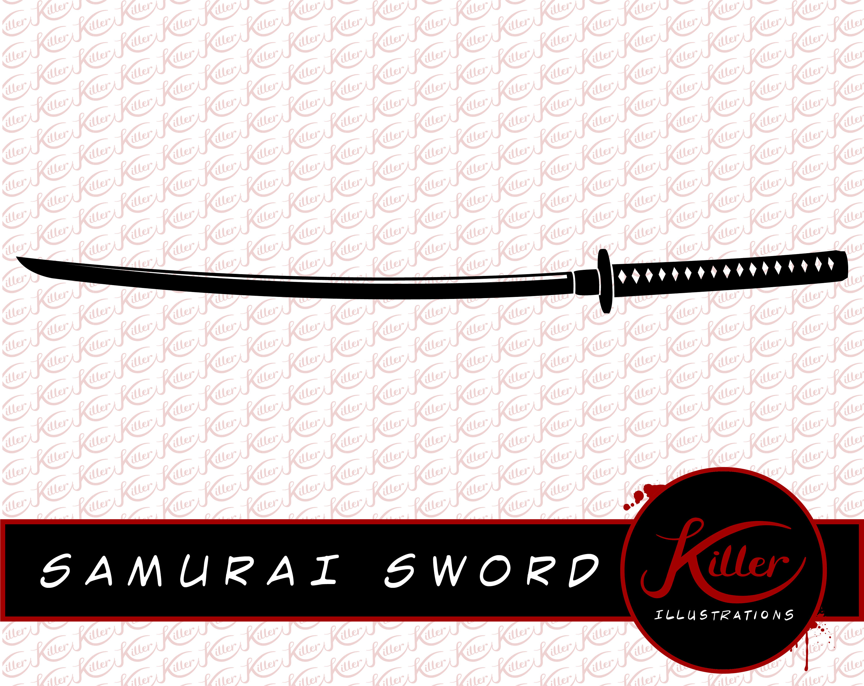 Samurai Sword Vector Clip Art Weapon Cut File Instant | Etsy