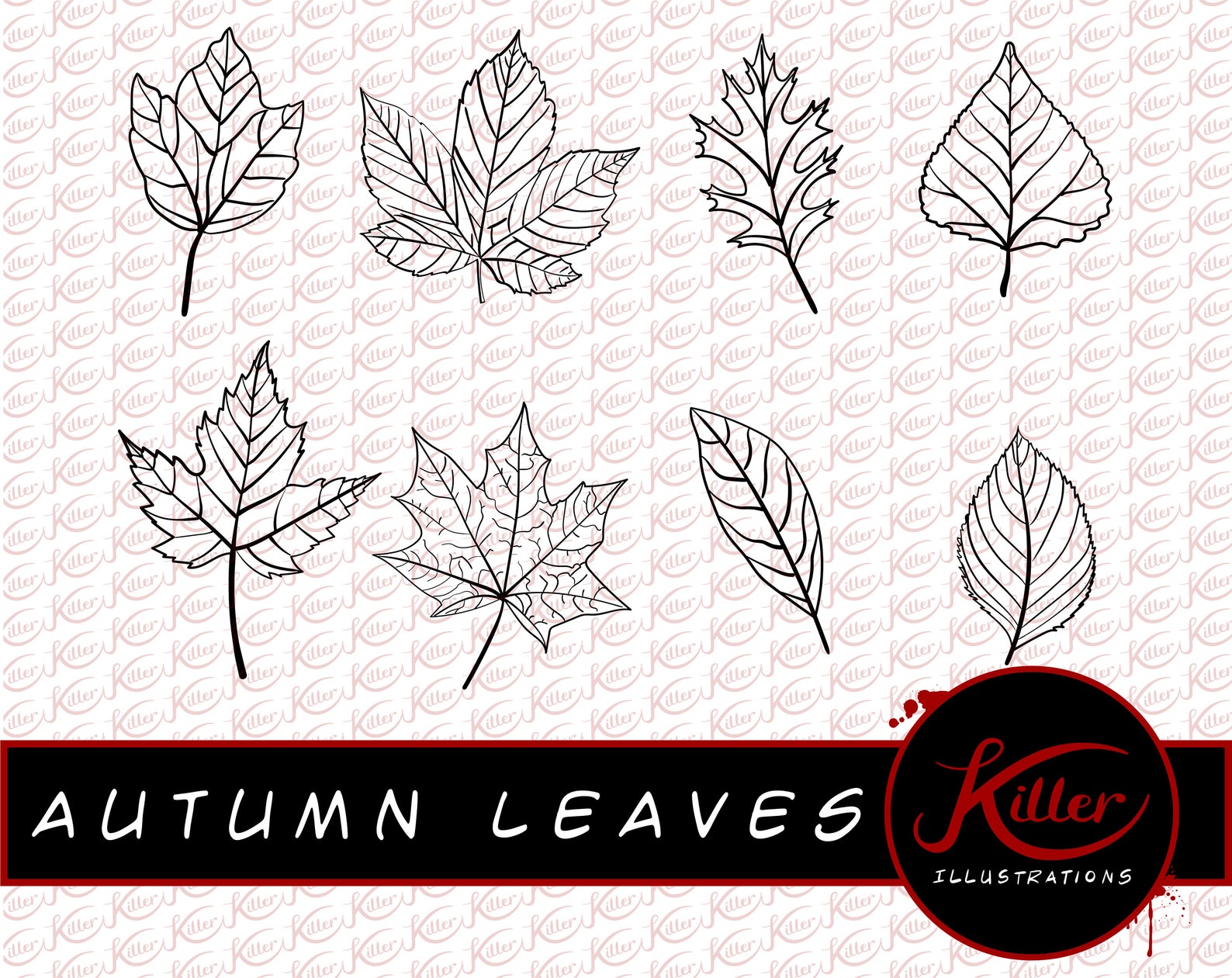 Autumn Leaves Vector 8 PACK Clip Art Cut File Instant - Etsy