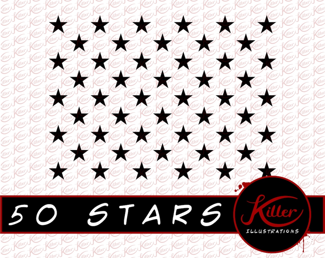 50 STARS Vector | Clip Art | Cut File| Instant Digital Download | Svg ...
