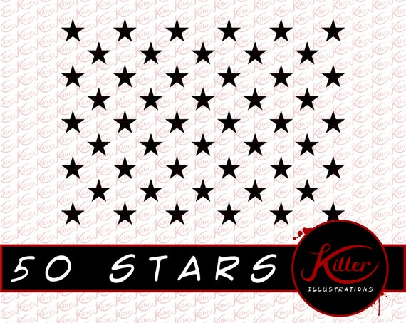 50 STARS Vector Clip Art Cut File Instant Digital | Etsy
