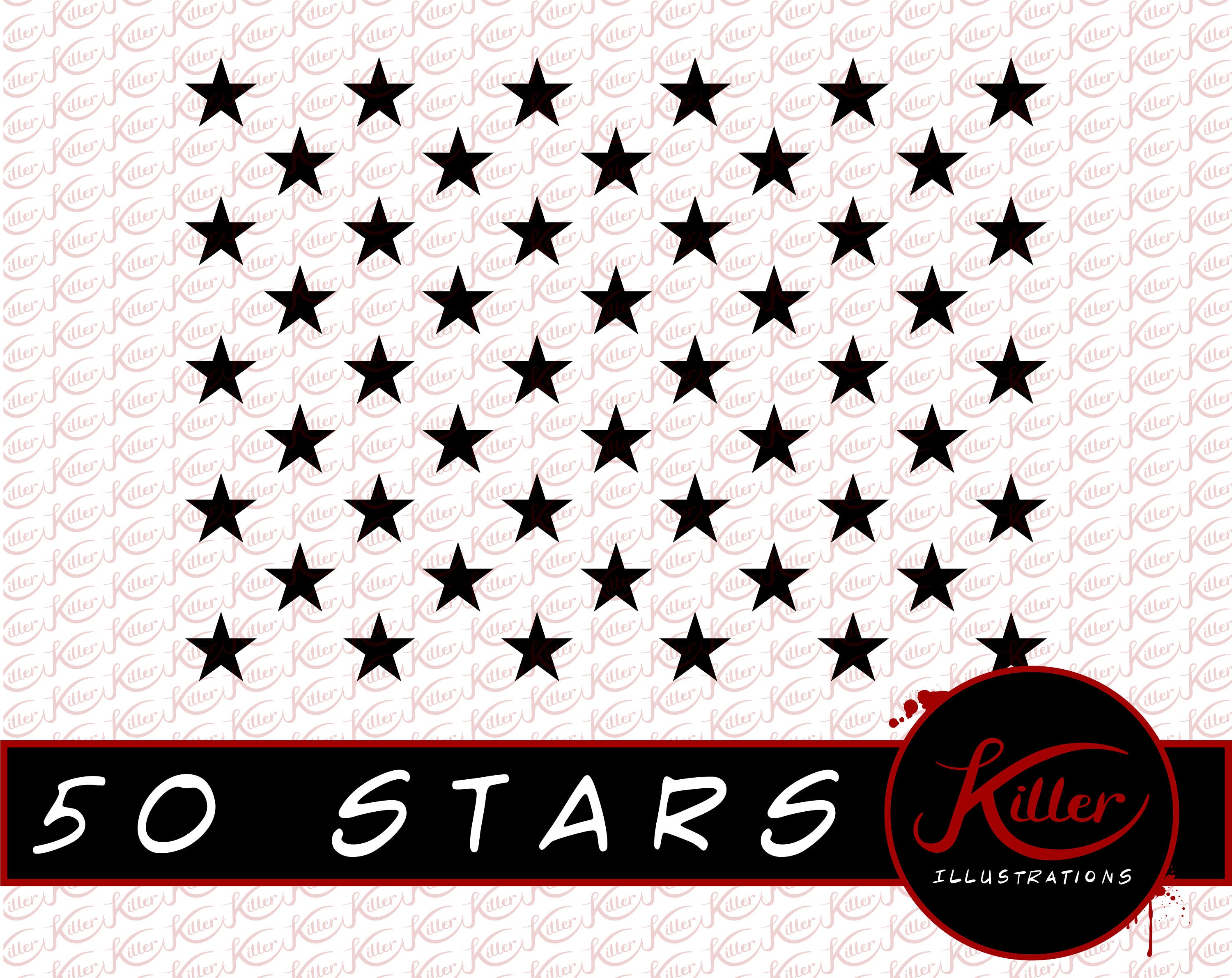 50 STARS Vector Clip Art Cut File Instant Digital | Etsy