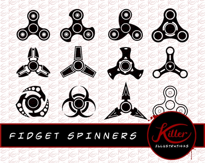 Fidget Spinner Vector 12 PACK | Clip Art | Cut File| Instant Digital ...