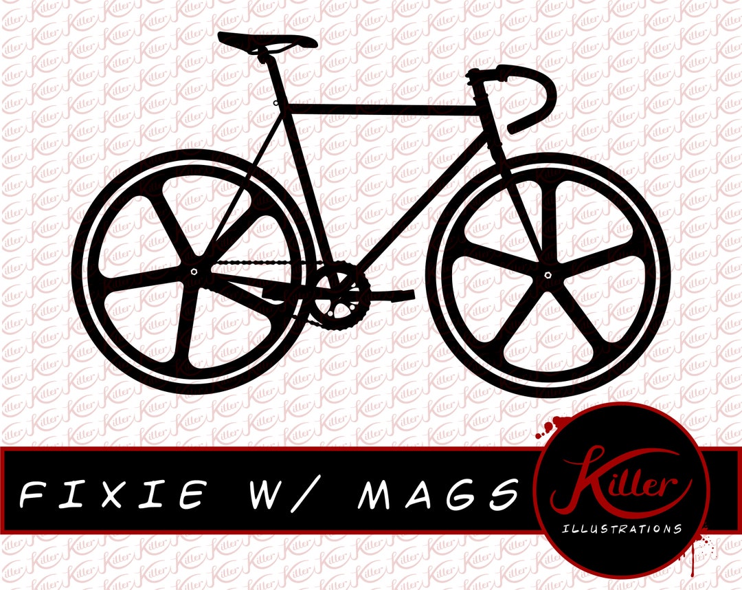 Fixie W/mags Vector | Bicycle Clip Art | Cut File| Instant Digital ...