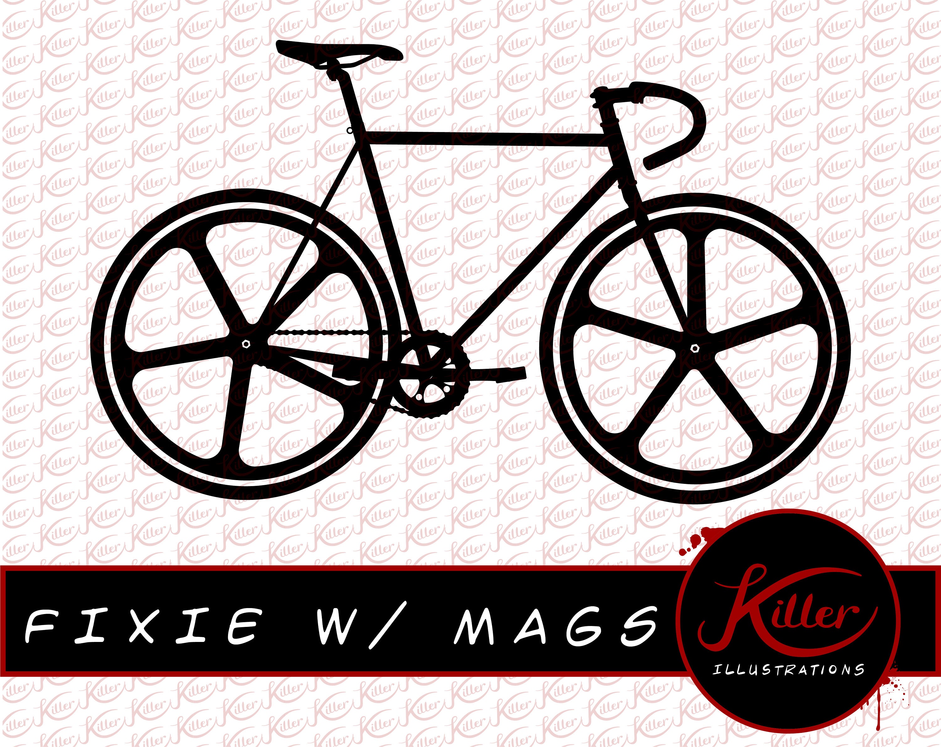 Fixie W/mags Vector Bicycle Clip Art Cut File Instant - Etsy UK