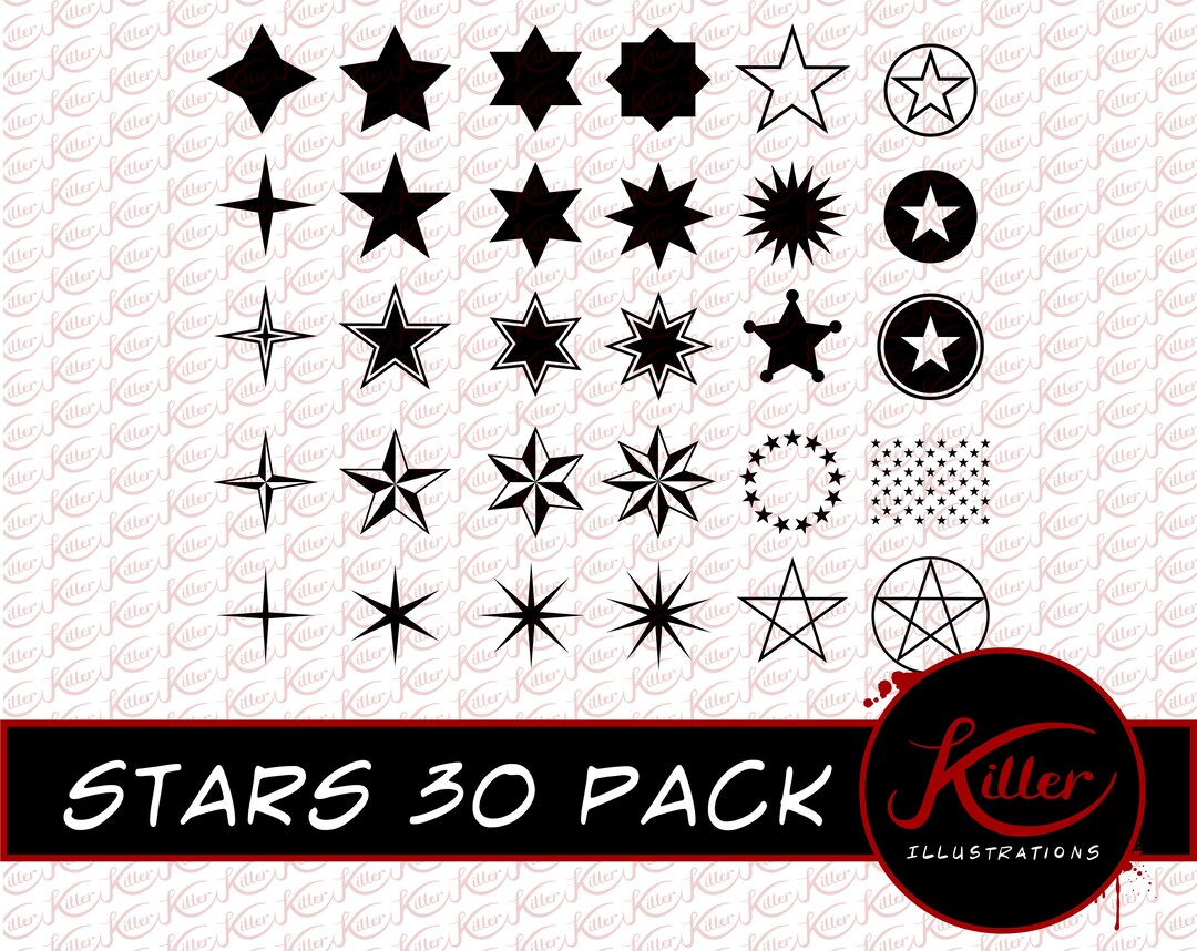 Star Vector - 30 Pack | Clip Art | Cut File| Instant Digital Download ...