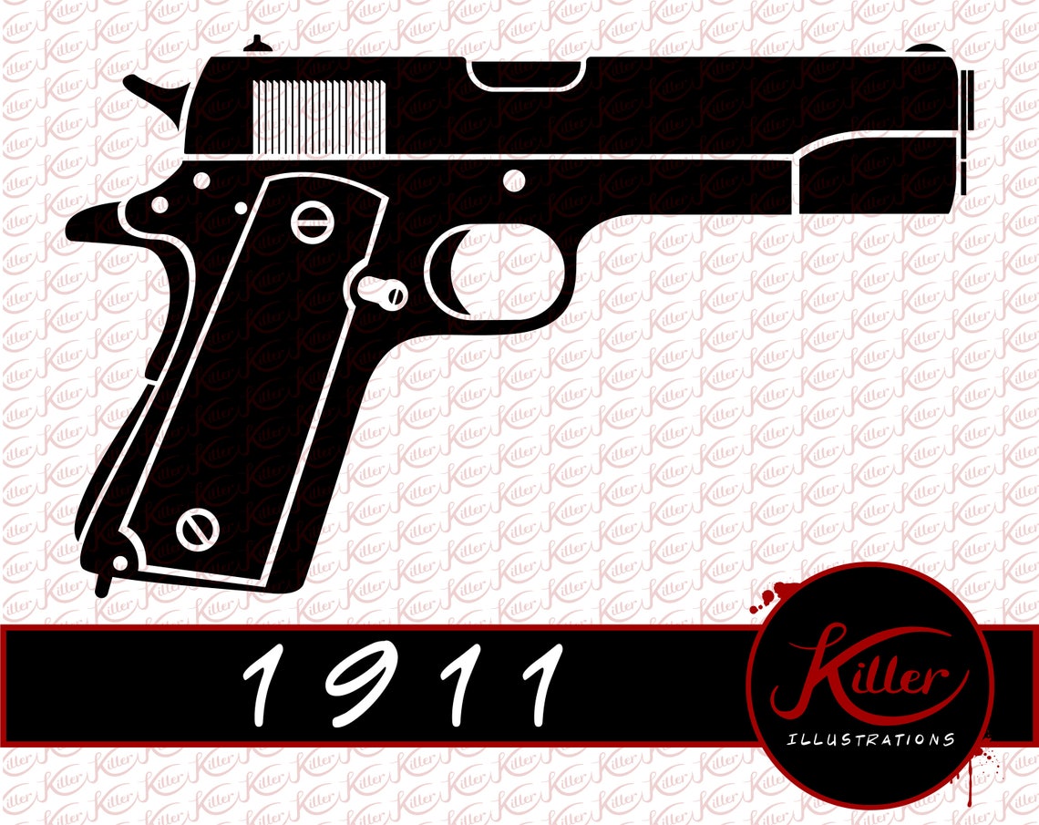 1911 | Gun Vector | Clip Art | Firearm | Cut File| Instant Digital ...