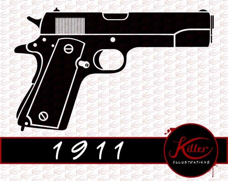 1911 Gun Vector Clip Art Firearm Cut File Instant - Etsy